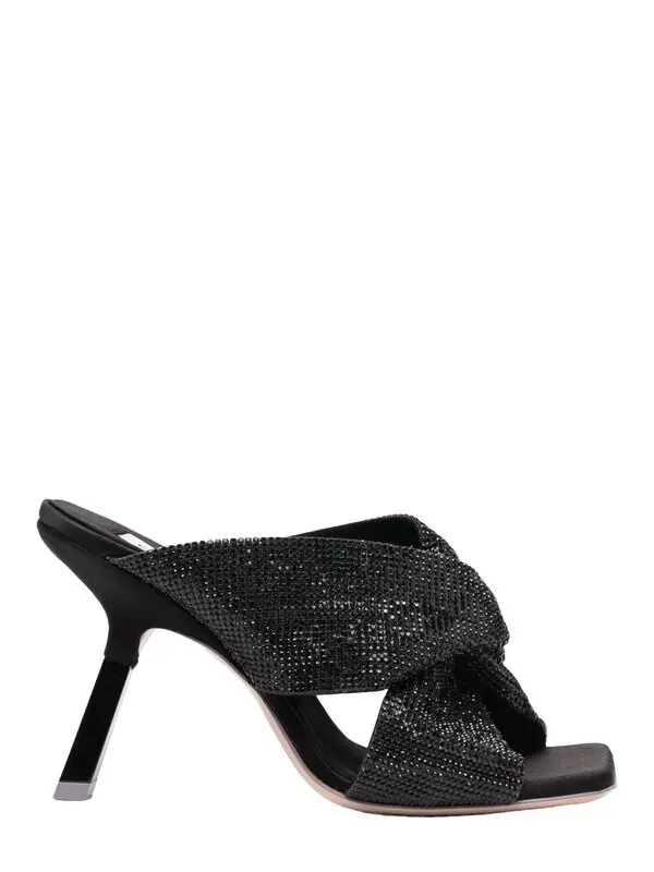 SEBASTIAN MILANO 100mm Crystal-embellished Sandals - Black
