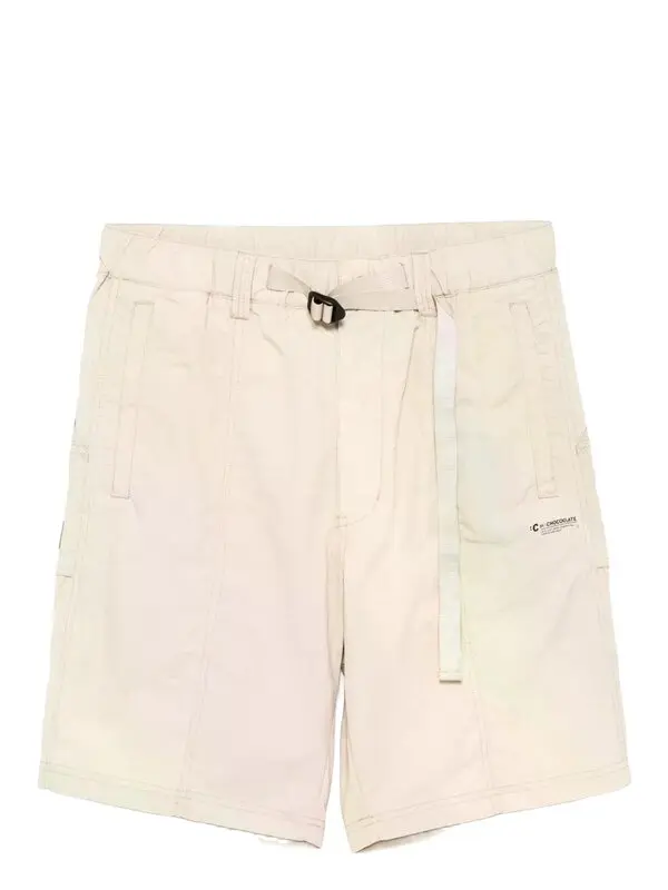 CHOCOOLATE Logo-print Belted Shorts - Neutrals