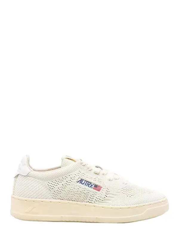 AUTRY Logo-patch Open-knit Sneakers - Neutrals