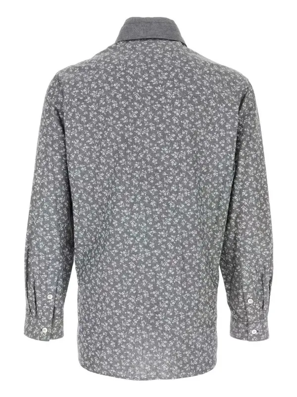 Yohji Yamamoto Floral-print Cotton Shirt - Grey