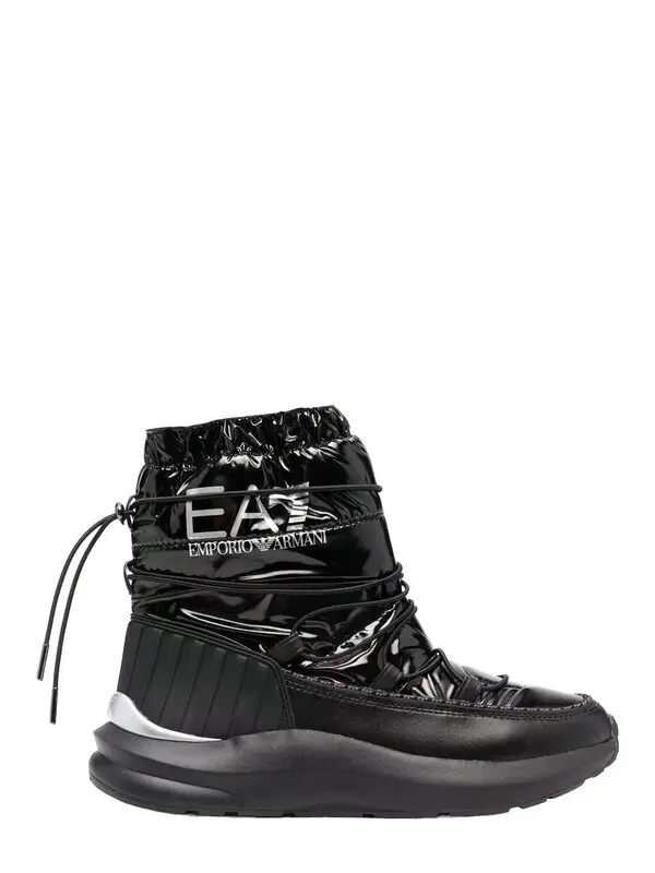EA7 Logo-print Quilted Snow Boots - Black