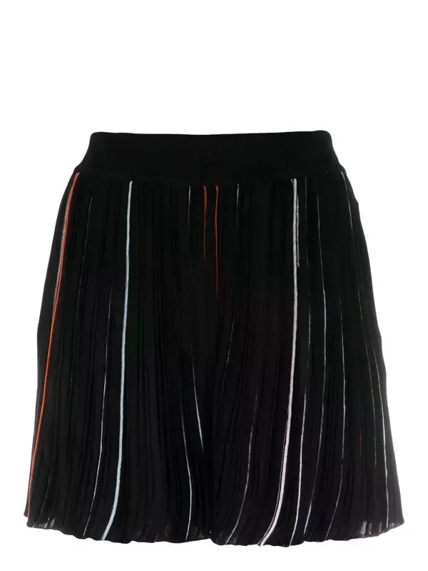 Sonia Rykiel Paris Pleated Stripe Shorts - Black