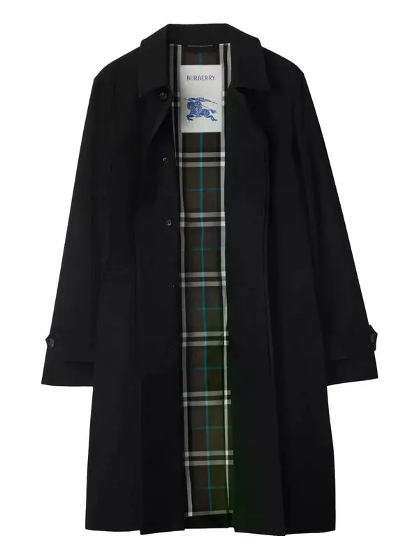 Burberry Long Gabardine Car Coat - Black