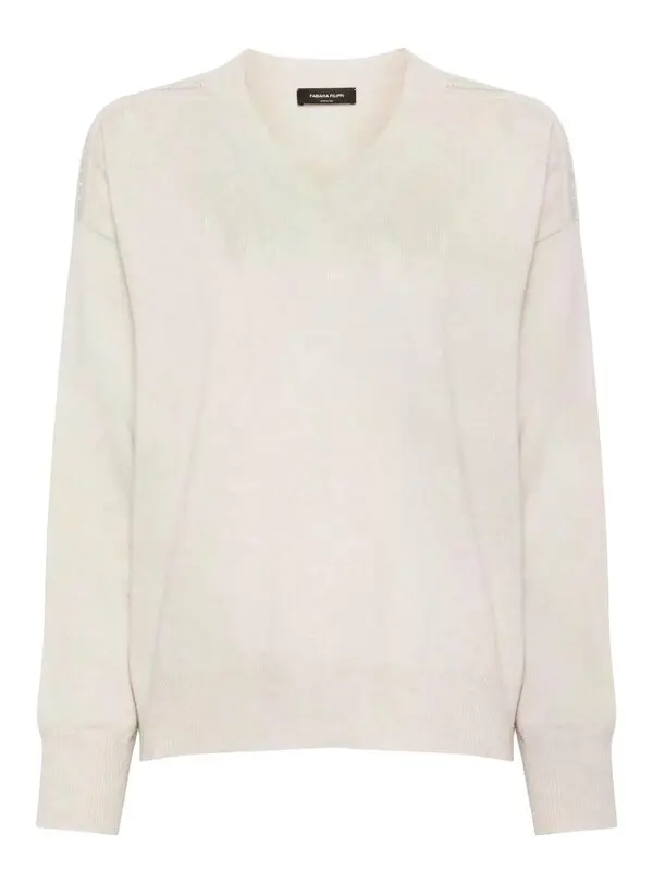 Fabiana Filippi Ball-chain Detailed Cashmere Sweater - Neutrals