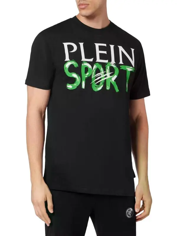 PLEIN SPORT Ss Logo-print Cotton T-shirt - Black