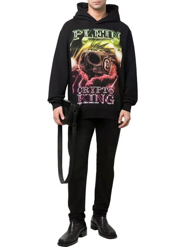 Philipp Plein Crypto King Hoodie - Black