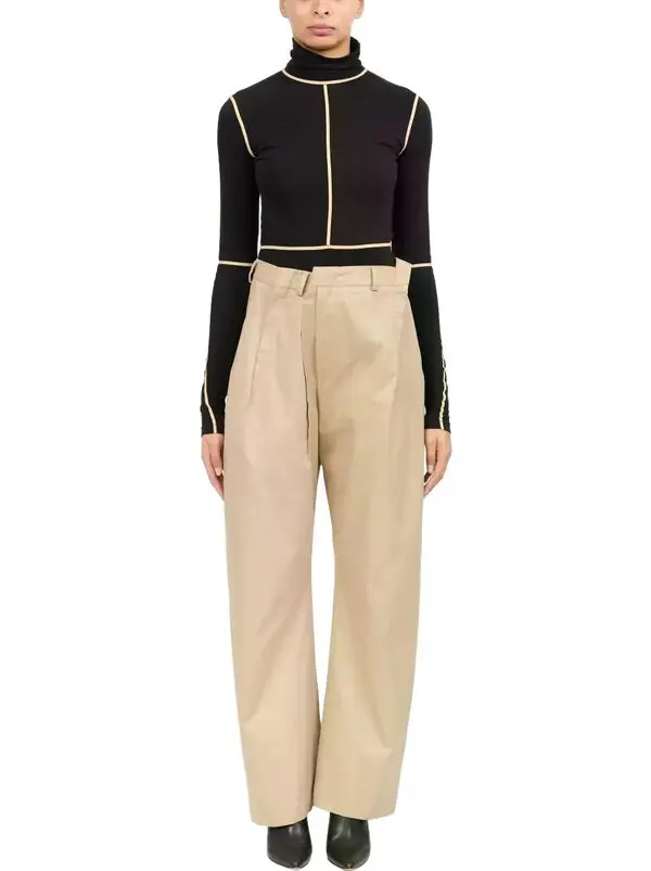MAISON MARGIELA Asymmetric Pleated Trousers - Neutrals