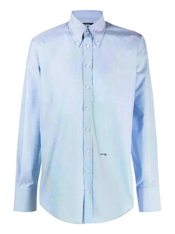 Dsquared2 Logo-print Long-sleeve Shirt - Blue