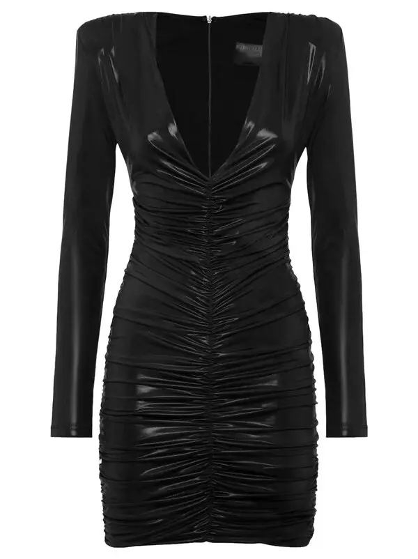 Philipp Plein Ruched Mini Dress - Black