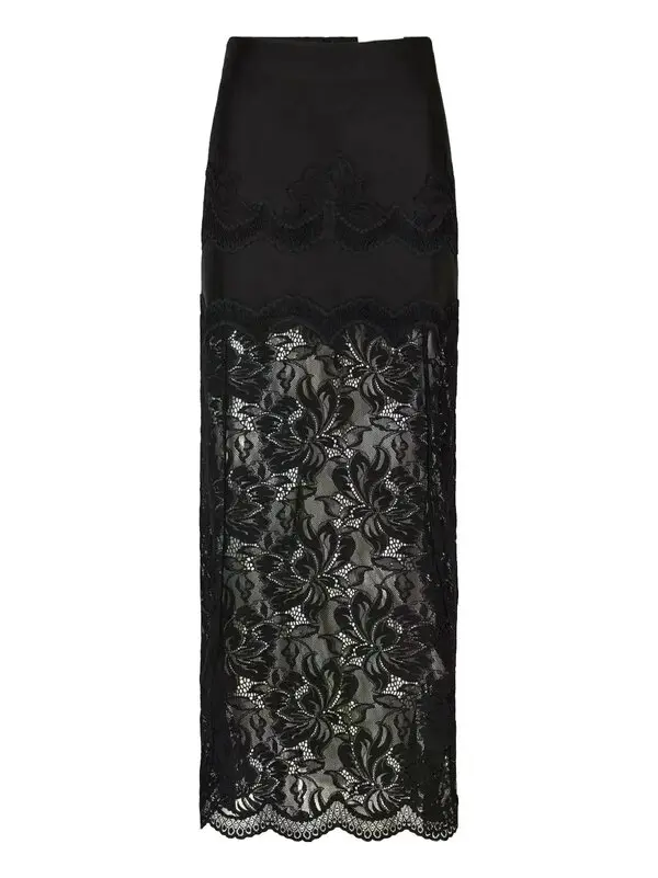 Rabanne Lace Maxi Skirt - Black