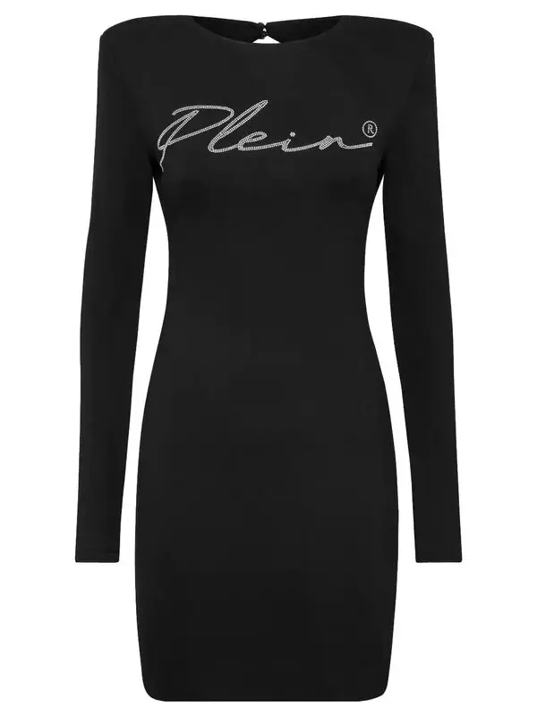 Philipp Plein Crystal-embellished Logo Minidress - Black