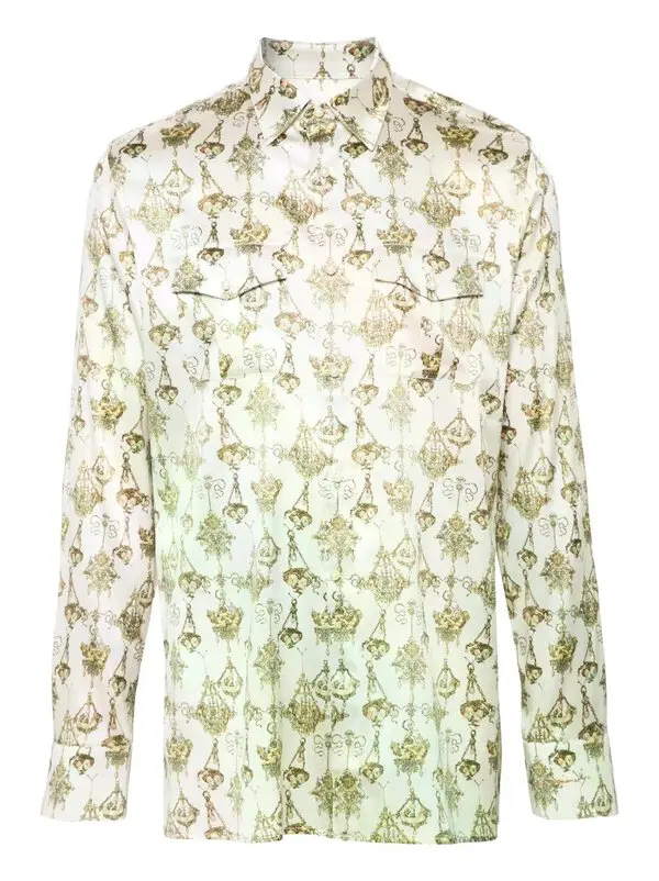 Givenchy Chandelier-print Silk Shirt - Neutrals