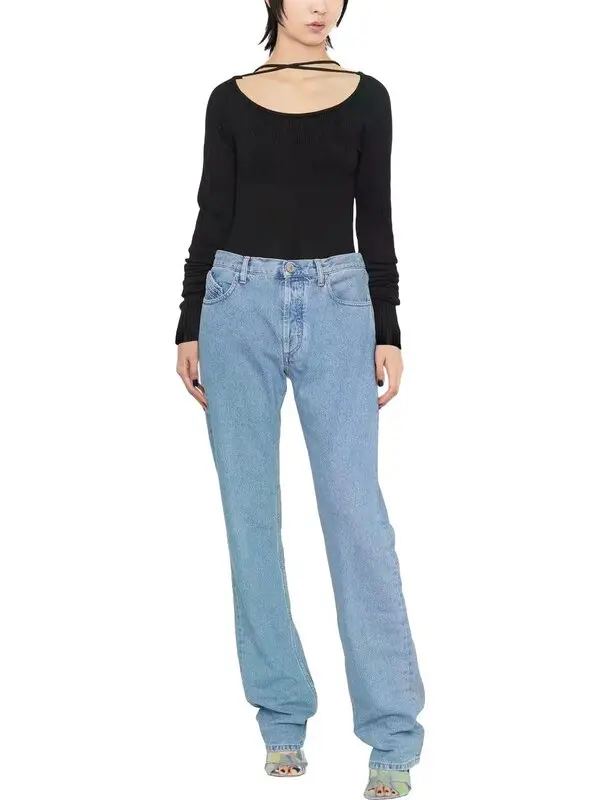 Attico Strap-detail Knitted Top - Black