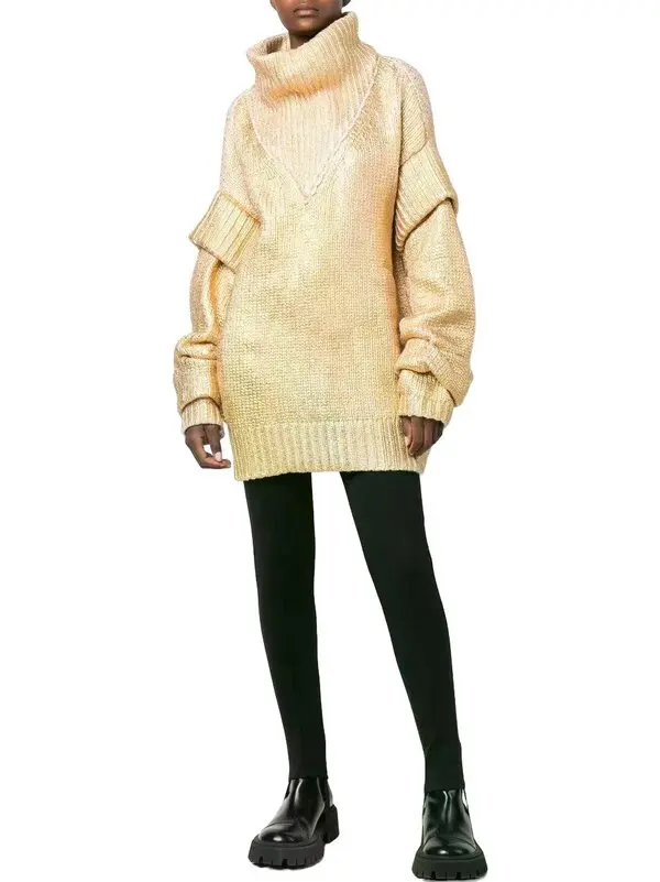 Philipp Plein Maxi Hexagon Metallic Pullover - Neutrals