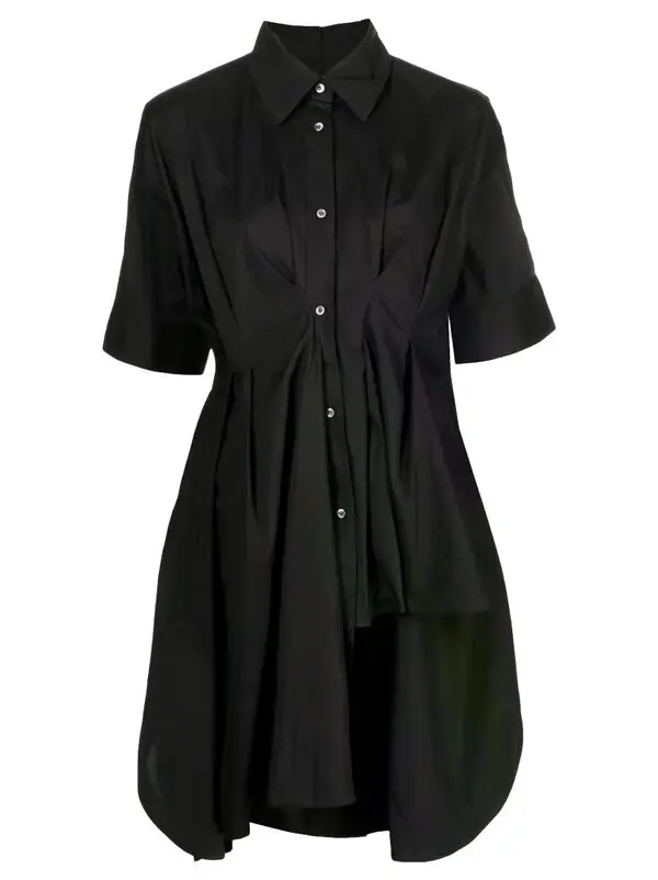 JNBY Asymmetrical Mini Dress With Pleat Detailing - Black