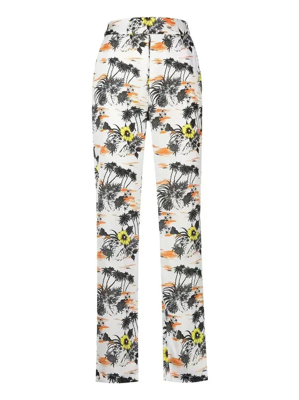 RtA Maren Maui Print High-waisted Silk Trousers - Multicolour