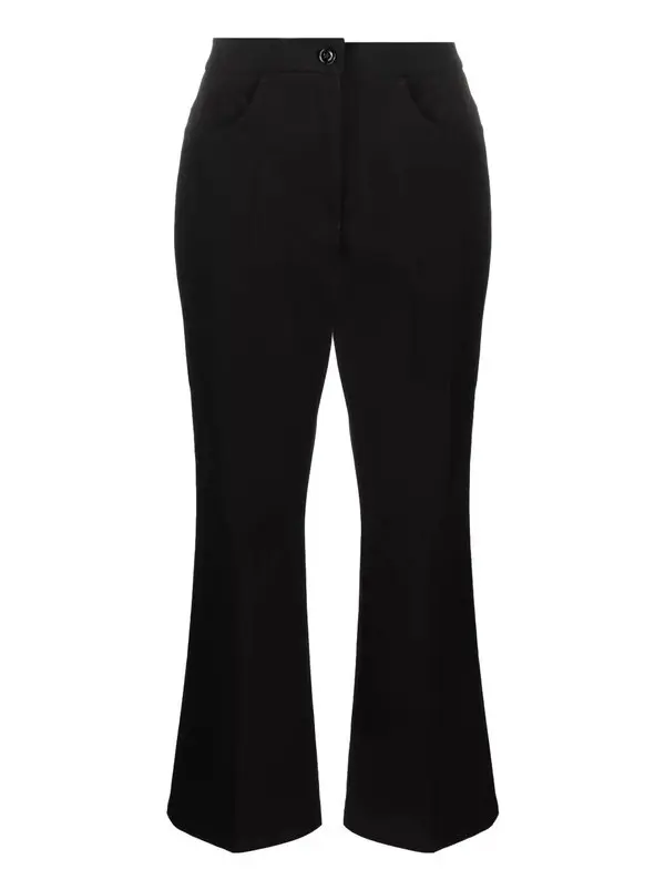 JIL SANDER Pressed Crease Flared Cropped Trousers - Black