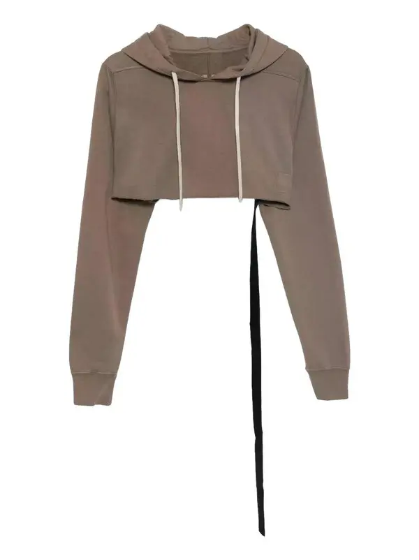 Rick Owens Cropped Hoodie - Brown