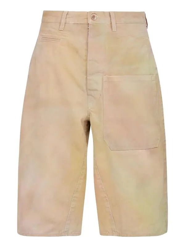 MAISON MARGIELA High-waisted Cotton Shorts - Neutrals