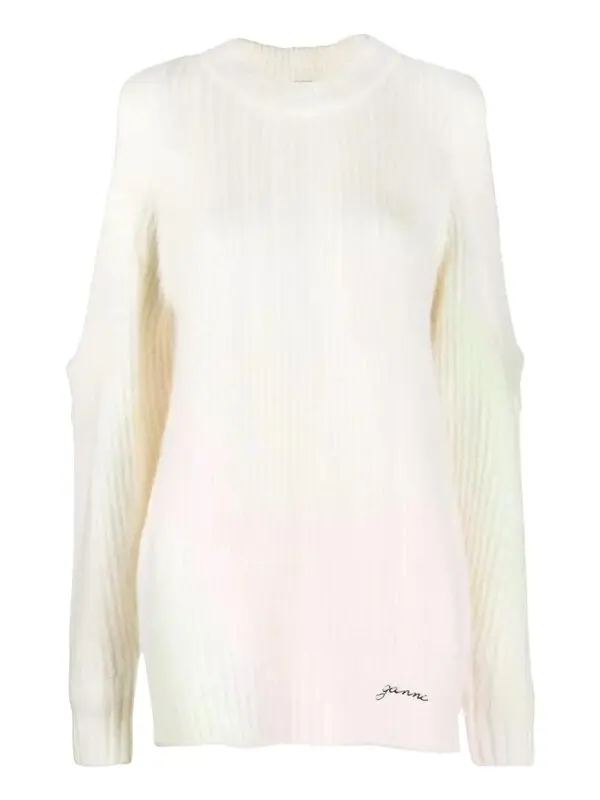 GANNI Cold-shoulder Jumper - White