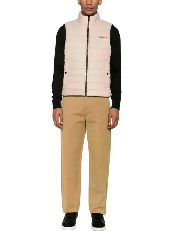 Hugo Logo-print Quilted Gilet - Neutrals
