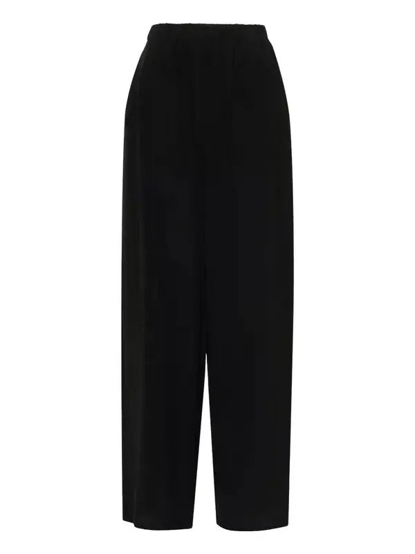 Max Mara Zigano Silk Palazzo Pants - Black
