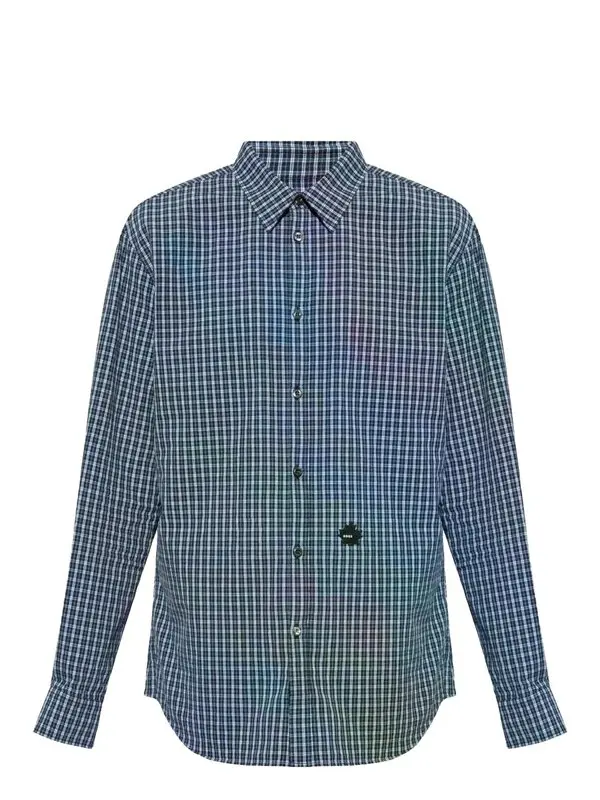 Dsquared2 Logo-patch Plaid Cotton Shirt - Blue
