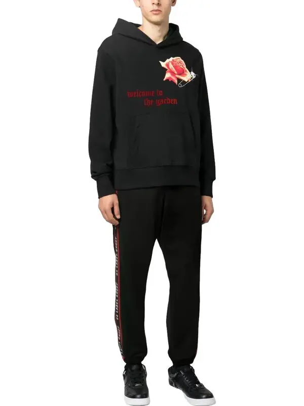 44 LABEL GROUP Logo-stripes Cotton Track Pants - Black