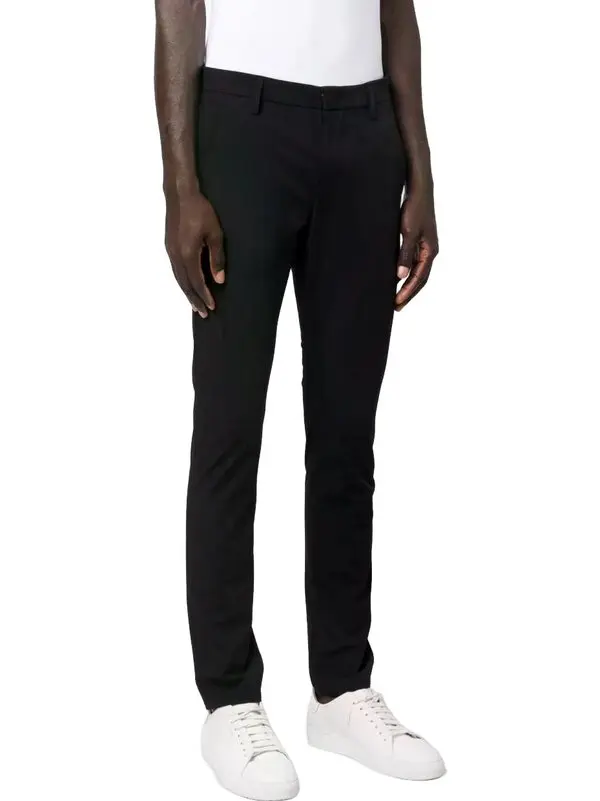 DONDUP Slim-cut Cotton Trousers - Black
