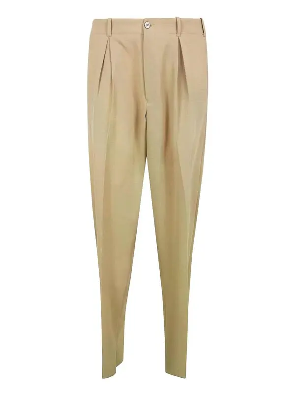 Emporio Armani Pleat-detail Trousers - Neutrals