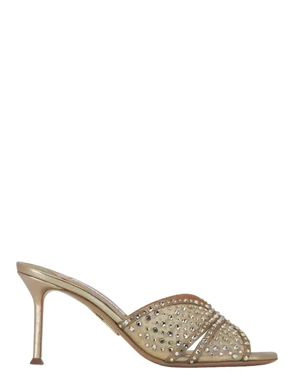 AQUAZZURA 75mm Lover Mules - Neutrals