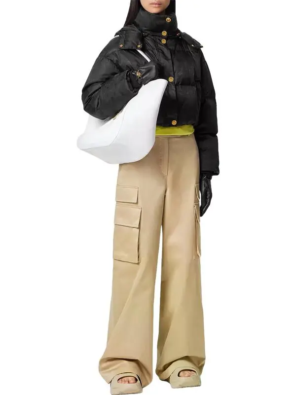 Versace High-waisted Wide-leg Cargo Trousers - Neutrals