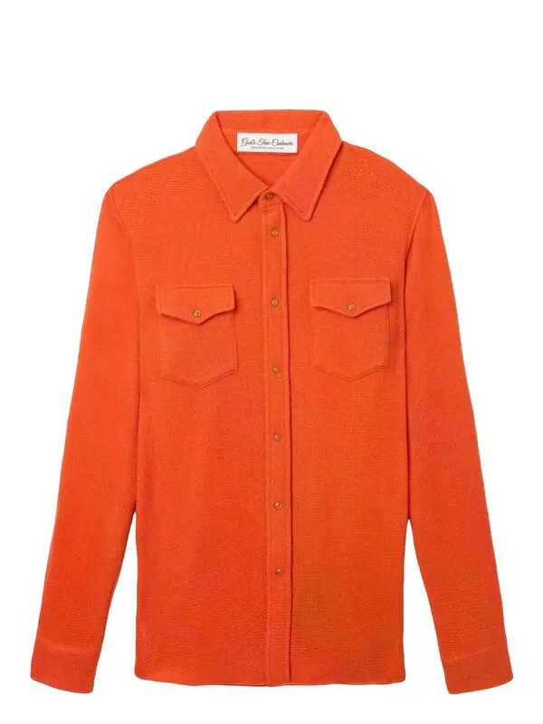GOD'S TRUE CASHMERE Knitted Shirt With Press-stud Fastening - Red
