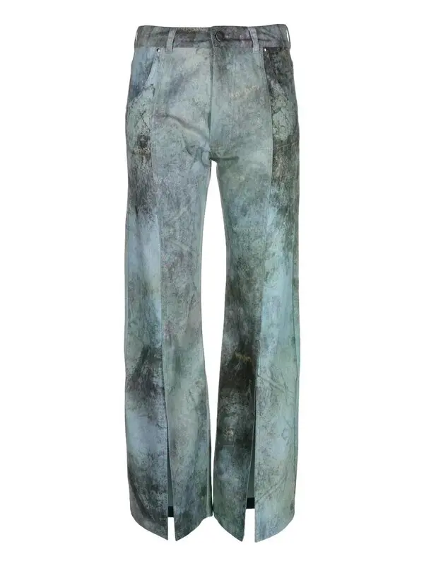 WEINSANTO Stud-embellished Bootcut Trousers - Blue