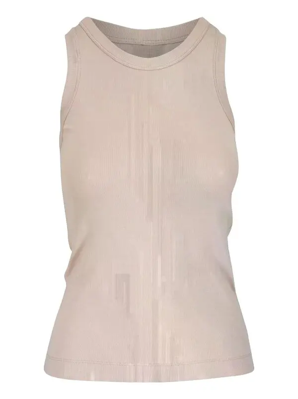 Brunello Cucinelli Fine-ribbed Tank Top With Monili Chain Detail - Neutrals