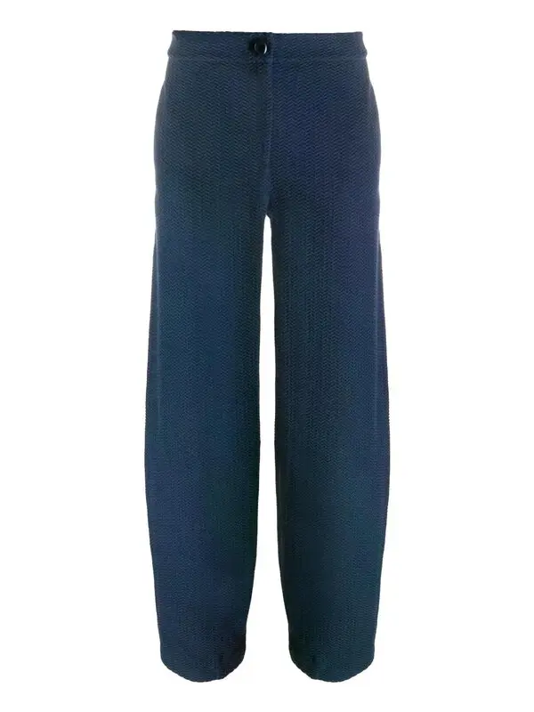 Emporio Armani Chevron Jacquard Mid-rise Trousers - Blue