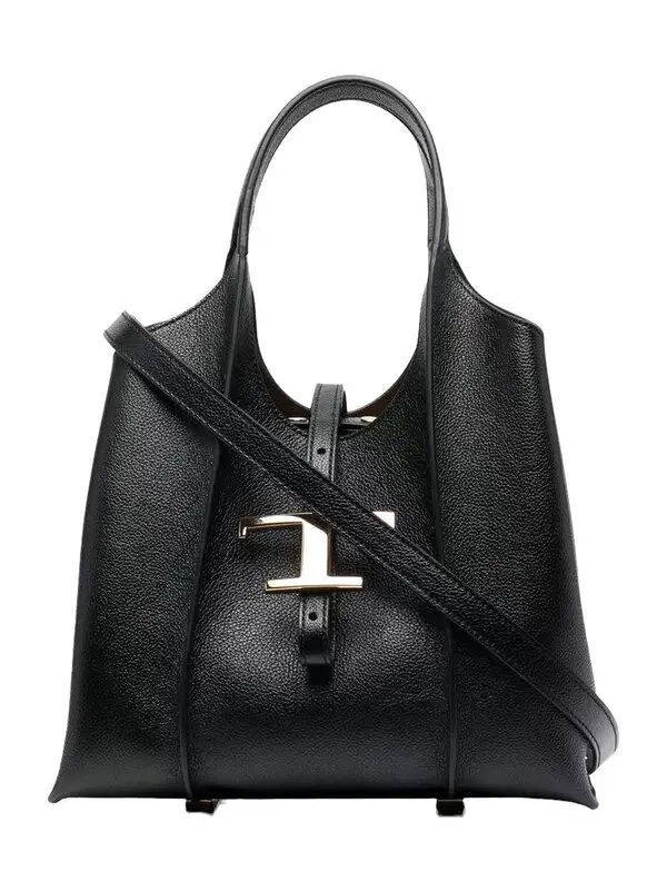 TOD'S Logo Plaque Tote Bag - Black
