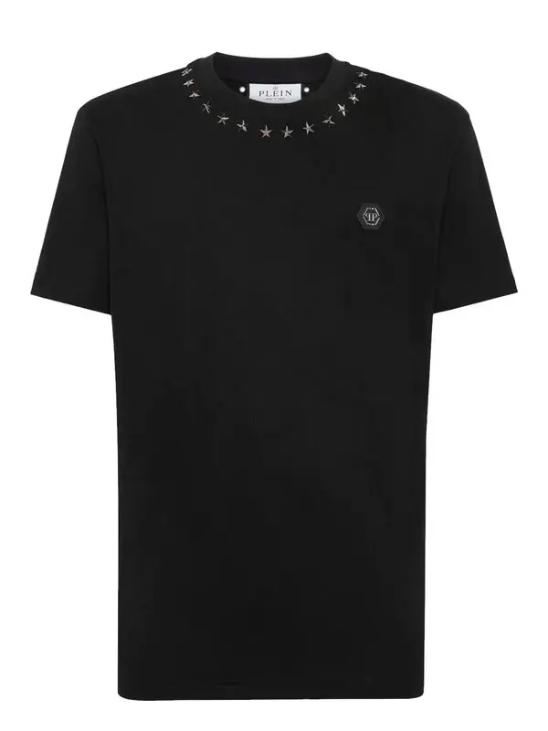 Philipp Plein Star Embellished Logo T-shirt - Black