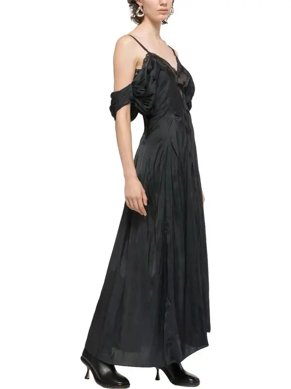 AZ FACTORY Off-shoulder Lace-panel Dress - Black