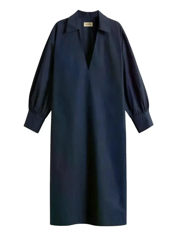 Woolrich V-neck Long Sleeve Tunic Dress - Blue