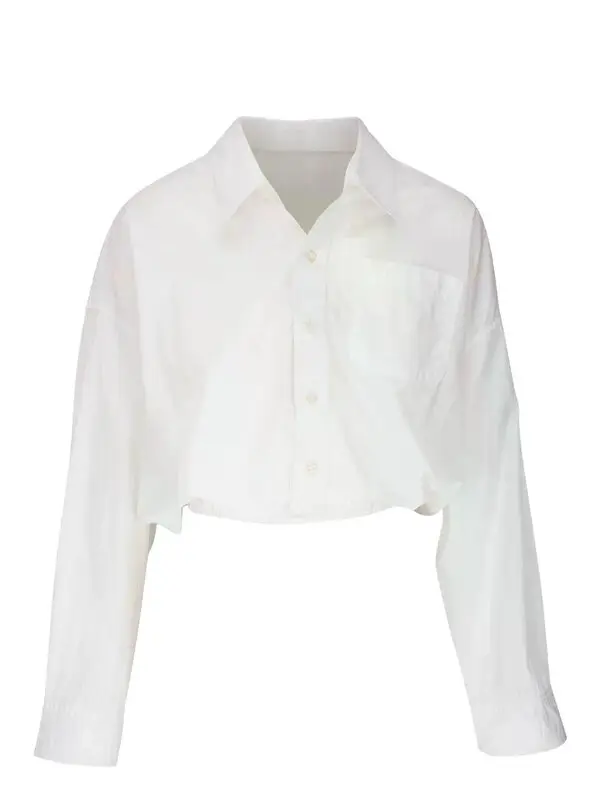 R13 Cropped Cotton Shirt - White