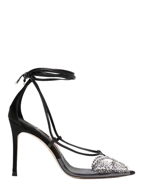 SOPHIA WEBSTER Calf Leather Aria Crystal-embellished Pumps - Black