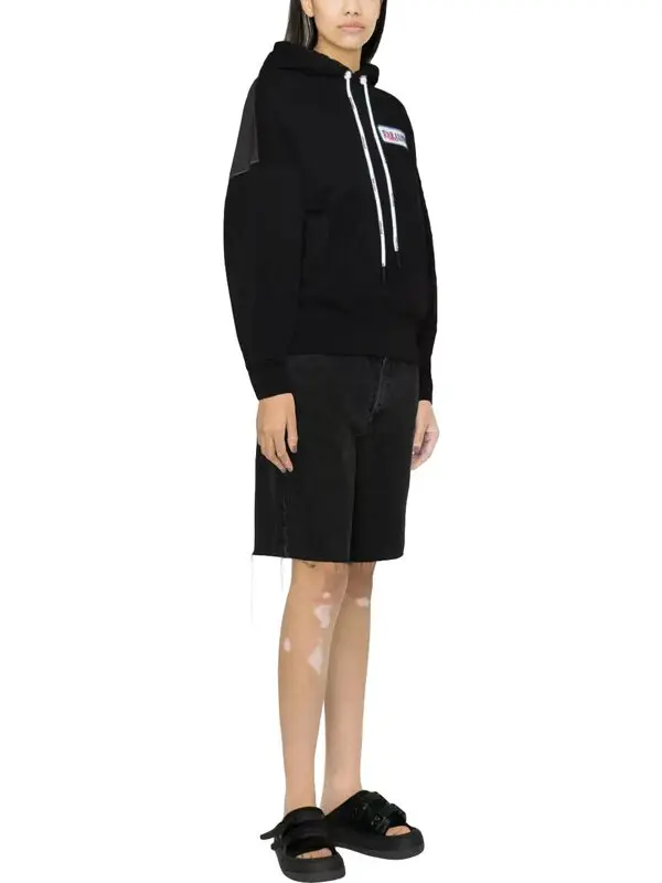 Palm Angels Organic Cotton Graphic Print Hoodie - Black