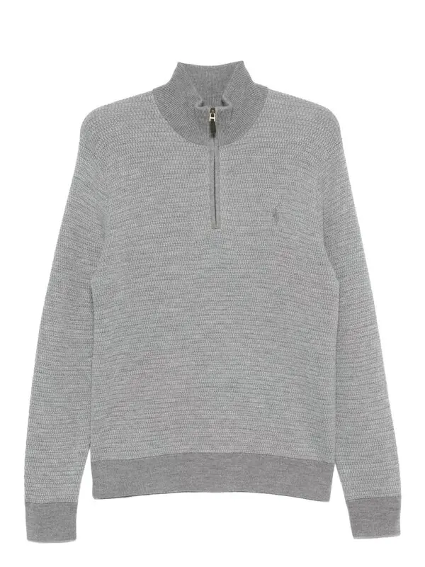 Polo Ralph Lauren Waffle-knit Half-zip Sweater - Grey