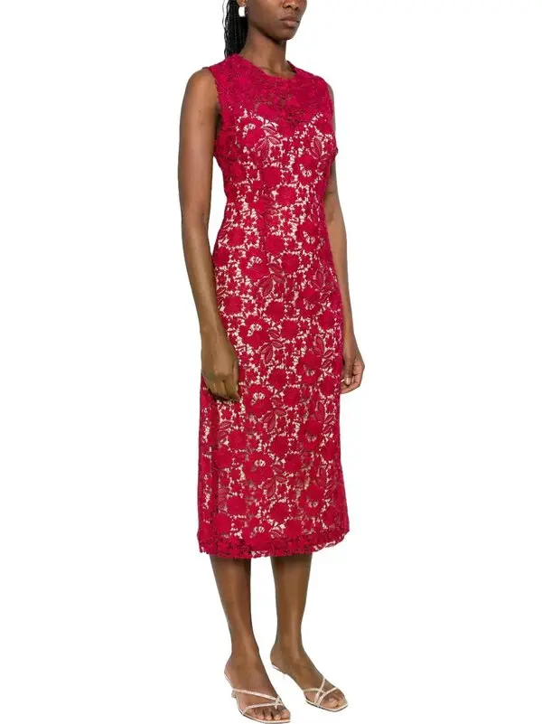P.a.r.o.s.h Macramé Midi Dress - Red