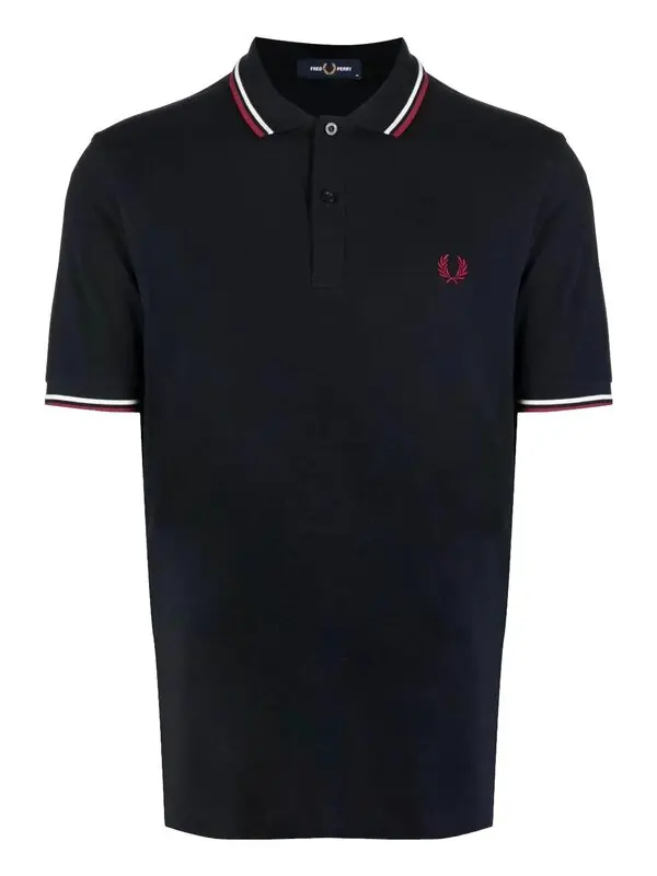 Fred Perry Contrast-trim Cotton Polo Shirt - Blue