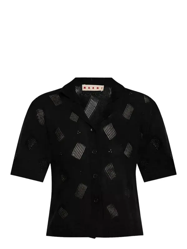 Marni Embroidered Short-sleeve Shirt - Black