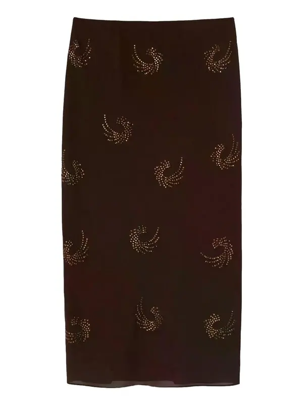 Pinko Pavese Skirt With Appliqué Detail - Brown