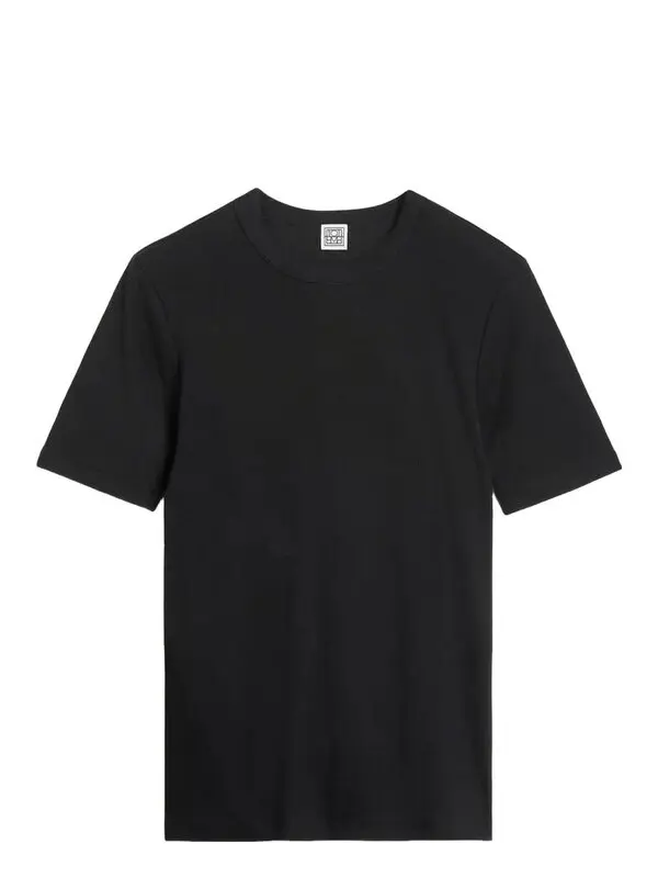 TOTEME Crew Neck Short Sleeve T-shirt - Black