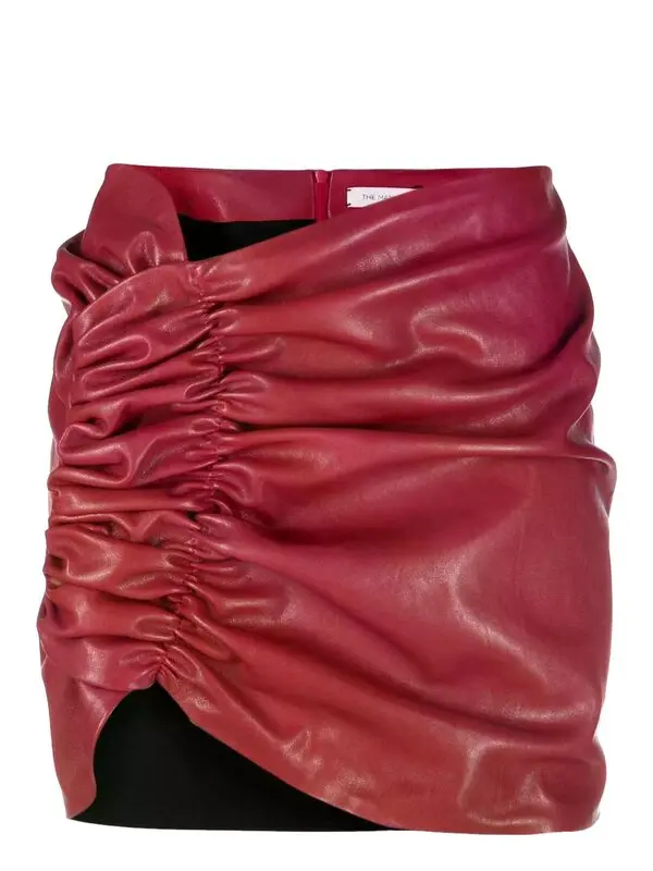 THE MANNEI Ruched Mini Skirt - Red